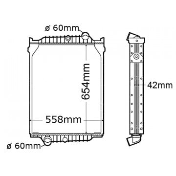 Radiateur Eau Pour Volvo fl6 - 8149641 - 44T509454