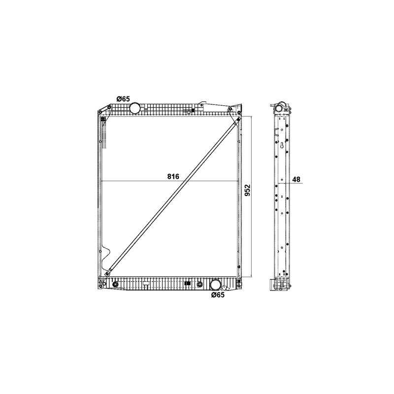 Radiateur eau pour Mercedes Actros - 9425003303